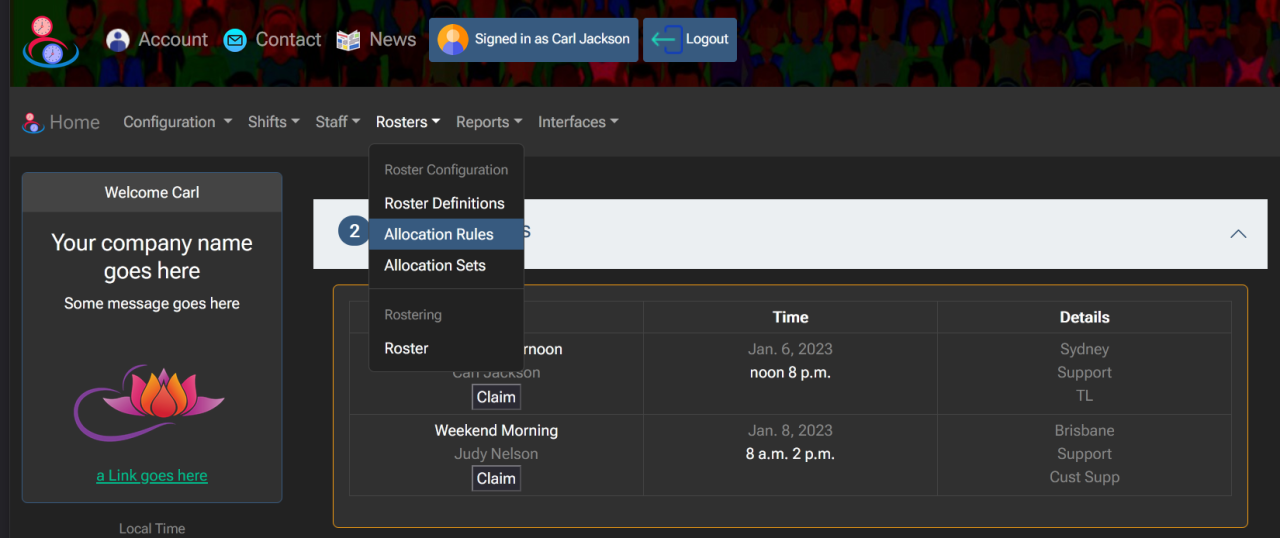 How To Create An Allocation Rule Rostering App Scheduling Software